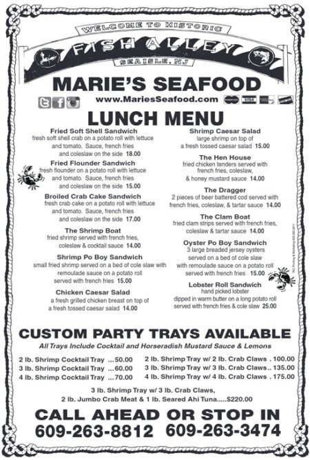 Menu – Maries Seafood
